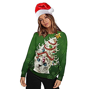 ALBIZIA Women's Crew Neck Ugly Christmas Pullover Sweatshirt US L/XL Style-2