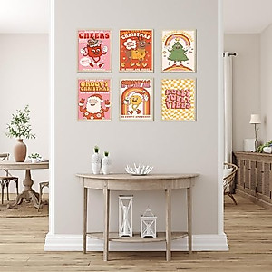 BigWig Prints Retro Christmas Posters - Christmas Wall Art, Pictures Wall Decor, Posters and Prints For Classroom, Vintage - Unframed Set of 6 Pack (8x12)
