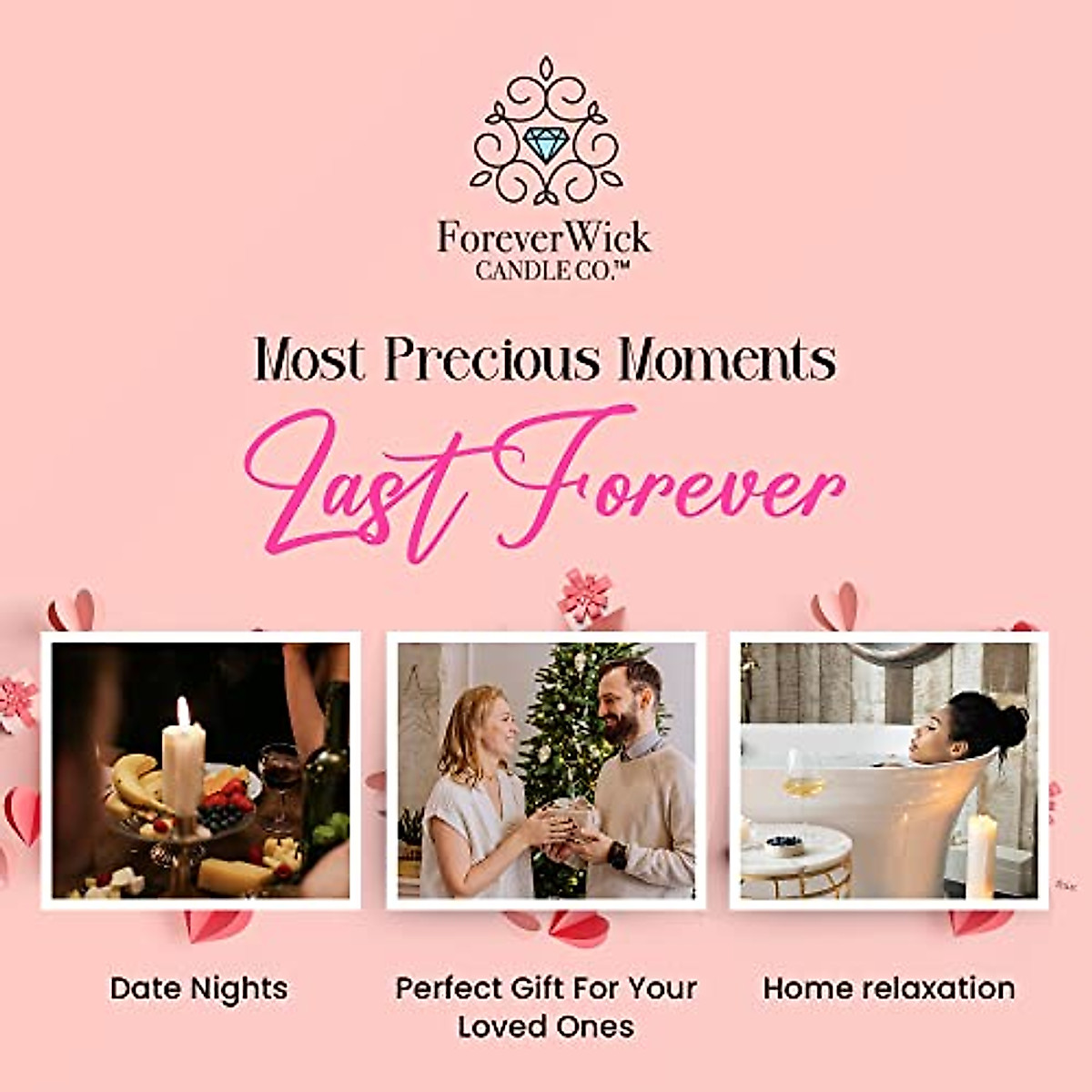 ForeverWick Sweet Lemon Bar Surprise Soy Wax Candle with Diamond Inside 10 Oz Jar, Highly Scented, Exchange Diamond for 14K Gold & Diamond Fine Jewelry, Masterfully Hand Poured, 70 Hour