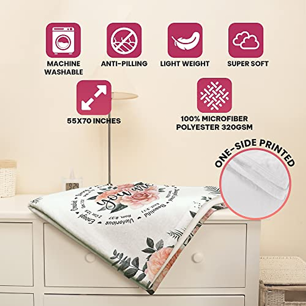 UMACVN Birthday Gifts for Women, Mom, Friend - Christian Gifts for Women - Inspirational Gifts for Women, Spiritual Gifts for Women - Religious Gifts for Women Fleece Blanket