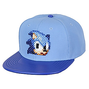 Sonic The Hedgehog 8-Bit Pixel Sonic Speed Snapback Hat Blue