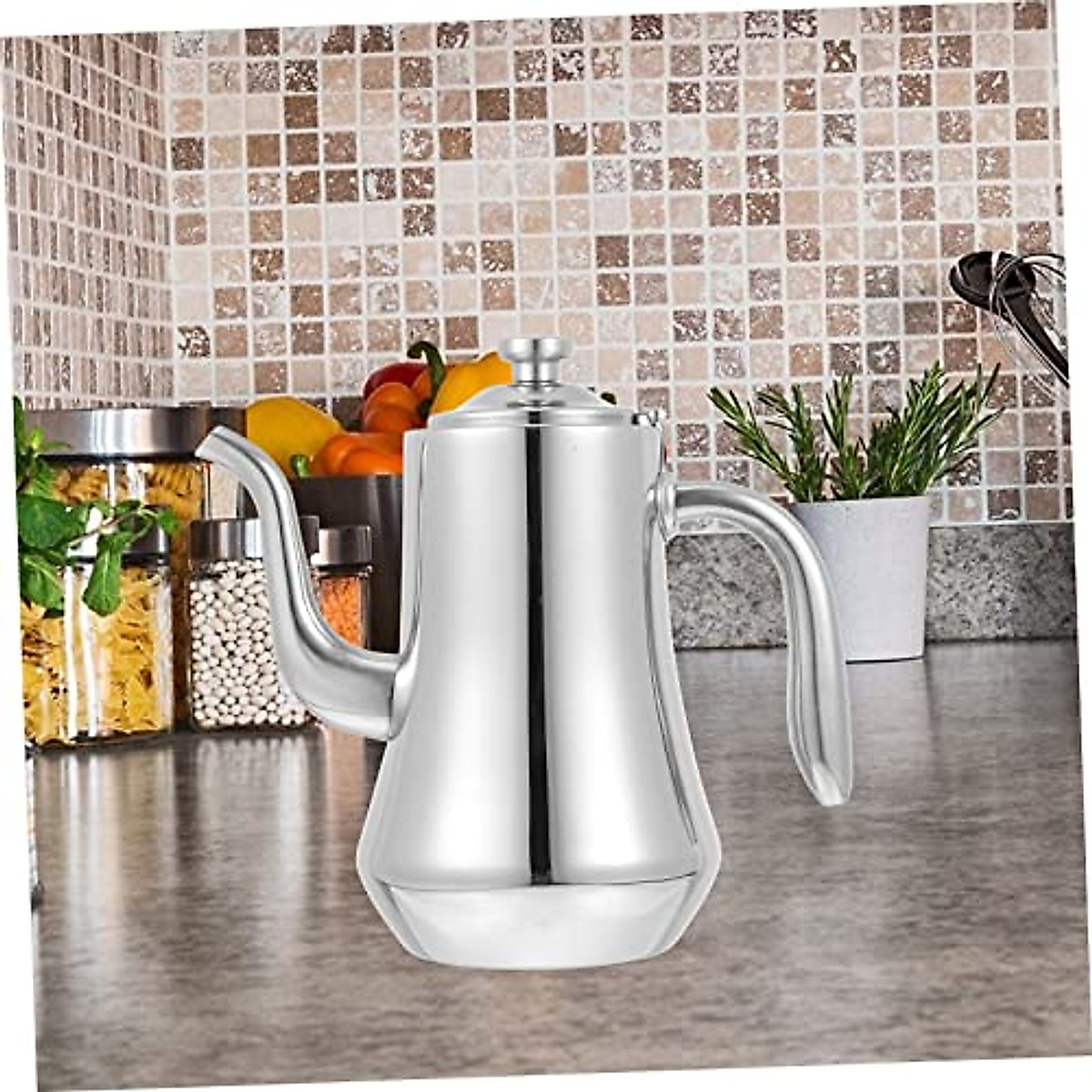 PAMINGONO 1pc Kettle Oil Dispenser Coffee Espresso Maker Coffee Dispenser Japanese Teapot Coffee Pot Coffee Maker for Camping Vinegar Espresso Machines for Home Stainless Steel Grey