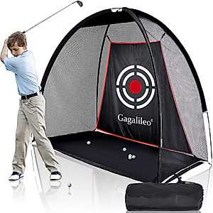 Golf Hitting Practice Nets for Backyard Driving Heavy Duty Men Real Indoor Golf Balls Hitting Pitching Driving Nets for Indoor Outdoor Garage Use Golfing Swing Training Impact Cages with Frame and Net