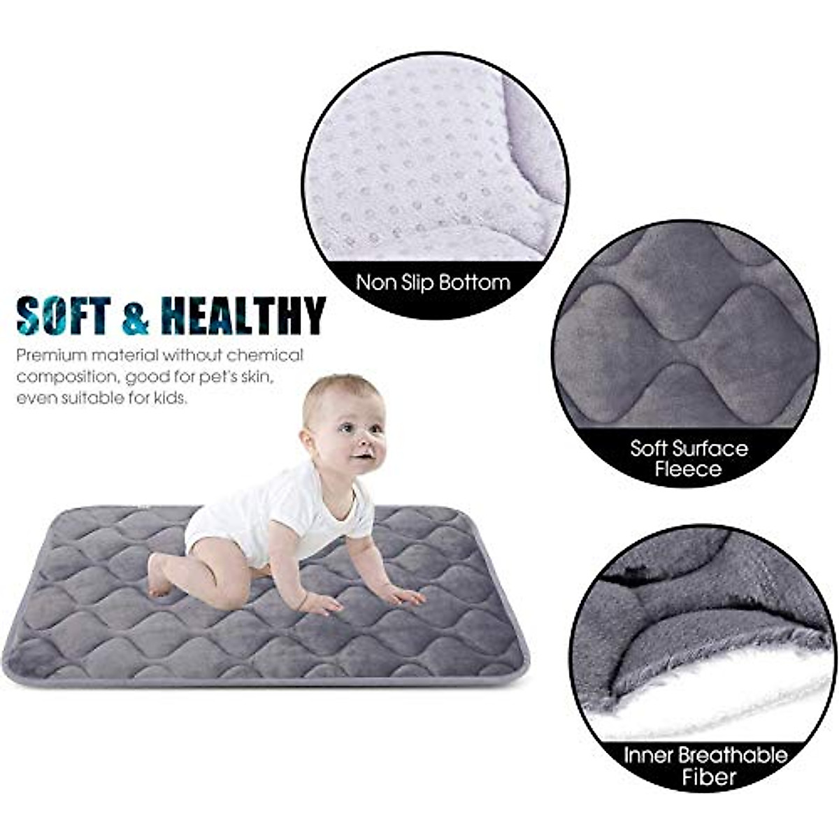 Hero Dog Bed Large Crate Pad Mat Soft Washable 42 inch Kennel Pad Pet Beds Non Slip Cat Dog Mattress