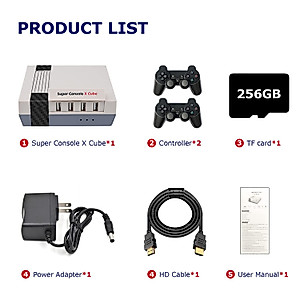 Kinhank 117000+ Retro Game Console,Super Console X Cube Mini Classic Video Games, Gaming Systems for TV,Plug and Play,Compatible with 70+ Emulators,Dual System 4K HD/AV Output 256G