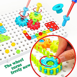ChuburD 177pcs Kid's Building Toys,Interlocking Gear Set Building Blocks,for Kids Ages 3 and Up, Kids Play Toolbox,Drive Belt Gears,for Classroom Learning,Kids' Party,Toddlers Boys Girls Favor