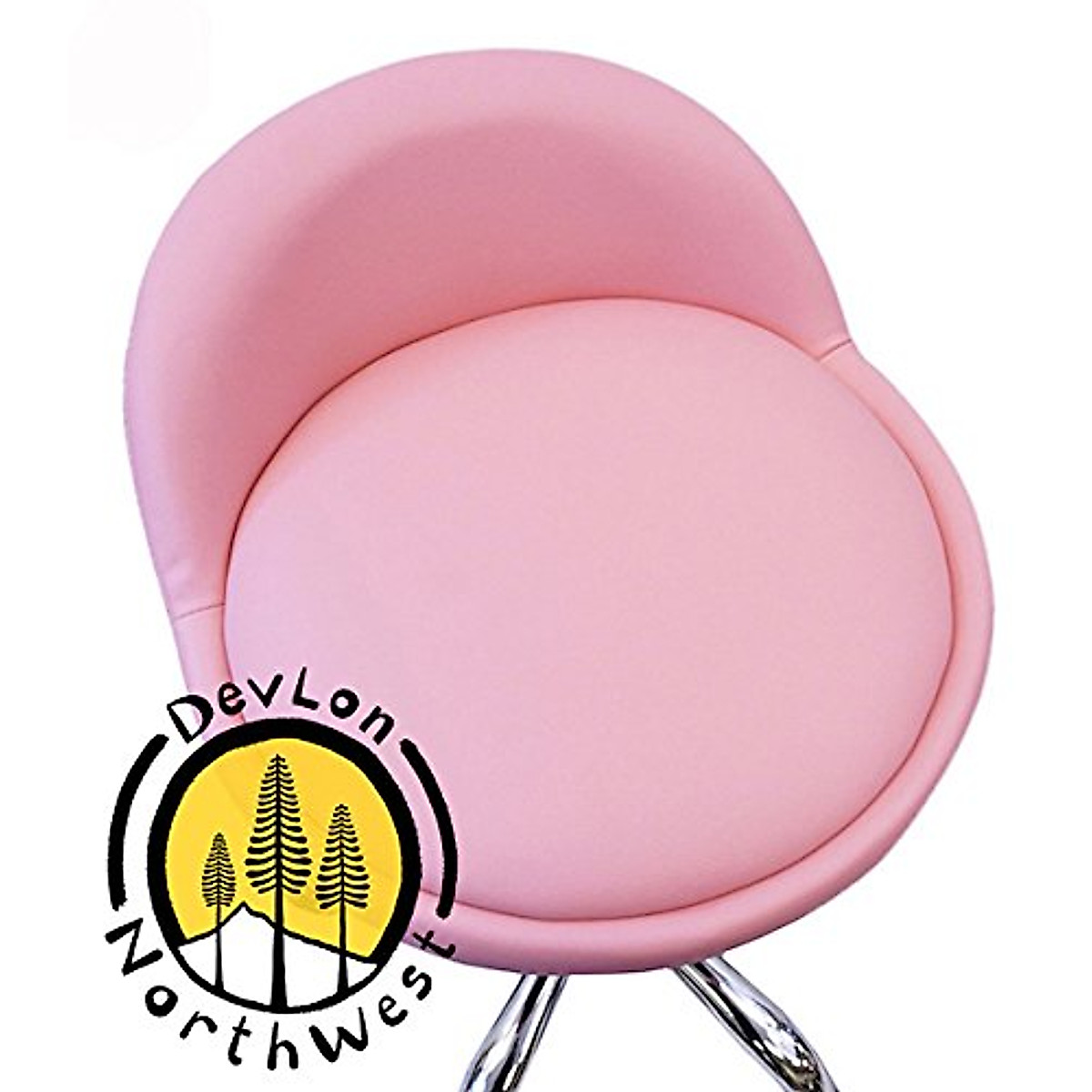 DevLon NorthWest Salon Stool with Back Rest Saddle Hydraulic Spa Stool (LIGHT PINK)