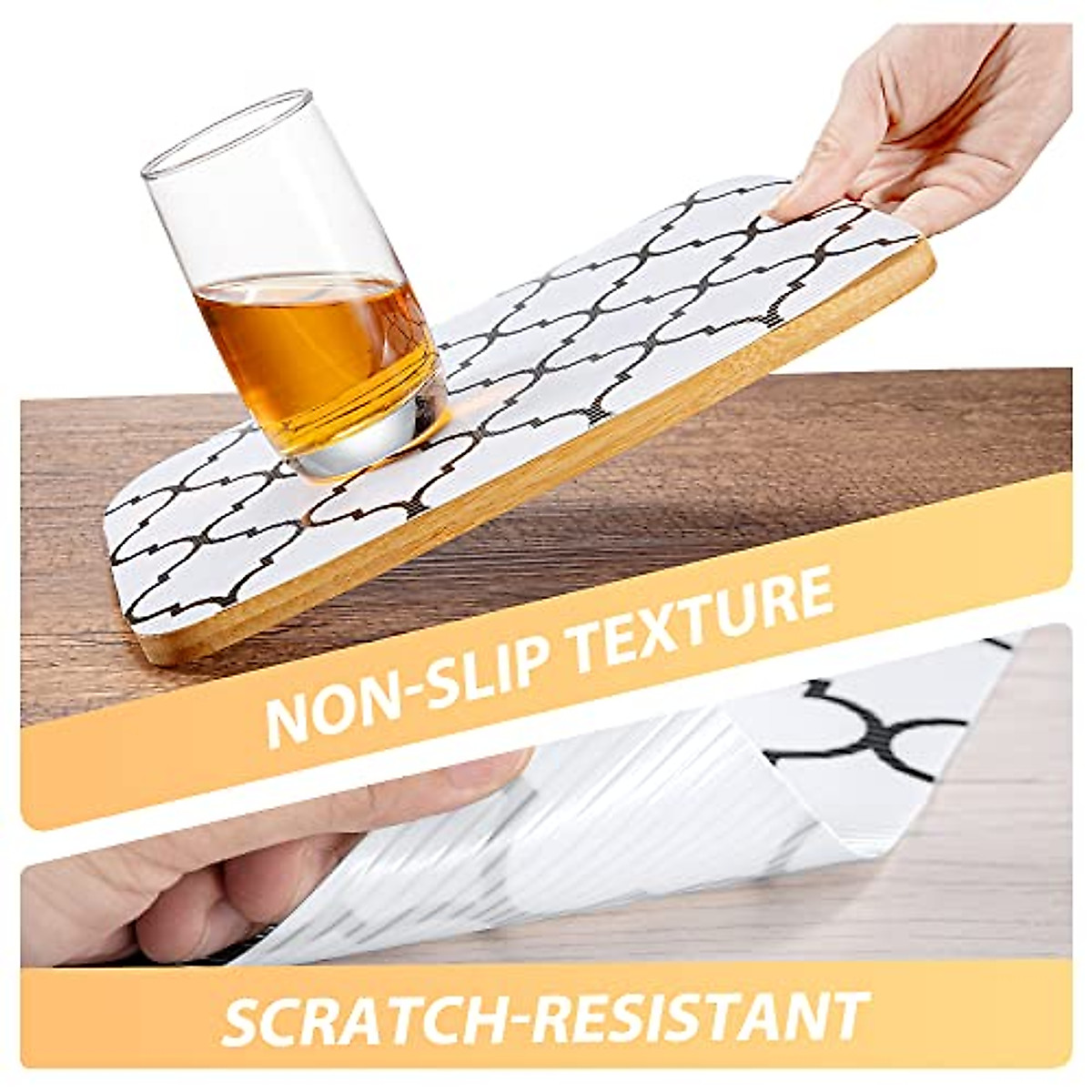 Glotoch 2 Rolls Shelf Liners for Kitchen Cabinets 12” x 20 ft. - Non Adhesive Cabinet and Drawer Liner, Double Sided Non-Slip Durable and Strong, Quatrefoil