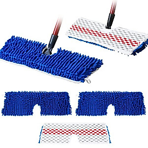 Houseables Flip Mop Refill, Dual Sided Sweeper, 19.5x6, 3 Pack, Blue, Chenille Microfiber, Premium Cleaning Supplies, Upgraded Version, Duster, Floor Cleaner, Easy Squeeze, Hardwood, Tile