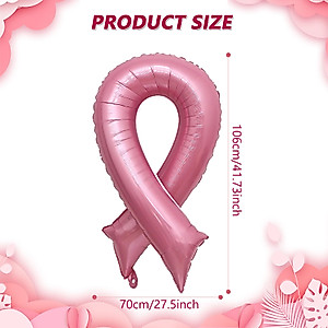 FULANSI Breast Cancer Balloons Pink Ribbon Balloons Breast Cancer Awareness Party Balloons Decorations Larger Aluminum Foil Balloons Set for Fundraisers Charity Party Decor Supplies 4pcs