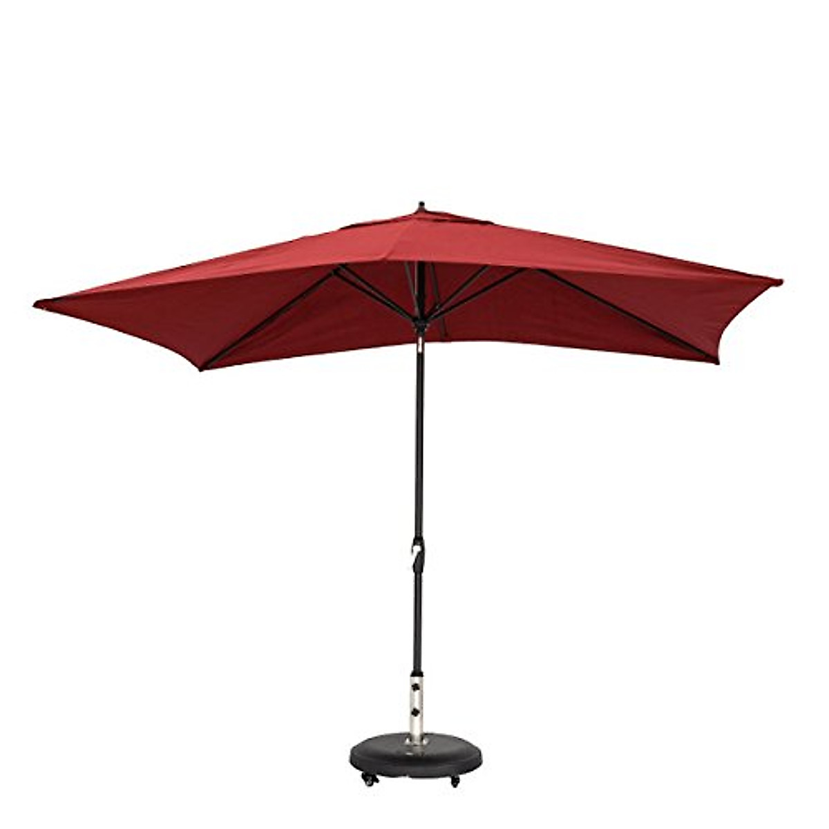 Hampton Bay 10 ft. x 6 ft. Aluminum Patio Umbrella with Push-Button Tilt (Chili)