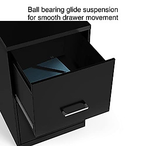 Myofficeinnovations 2806262 2-Drawer Vertical Locking File Cabinet Letter-Size Black 18D