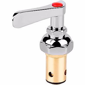 KWODE Brass Eterna Spindle Assembly Replacement Valve for Wall Mount Commercial Pre Rinse Faucet, Hot Side Lever Handle Faucet Stem Assembly Cartridge Faucet Valve, Red