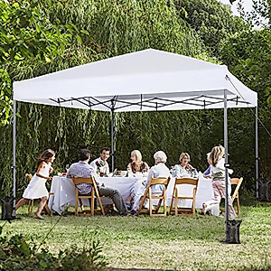 Yaheetech 12x12 Pop Up Canopy Easy Set-up Tent, Portable Outdoor Canopy Instant Tent, Heavy Duty Commercial Gazebo with Wheeled Carry Bag & 4 Sandbags for Home, Party & Outdoor Activities, White