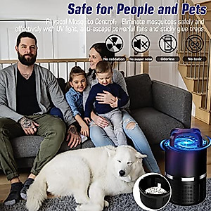 YOUNGDO Indoor Insect Trap Catcher & Mosquito Killer, Flies, Gnat, Moth, Bugs Trap Catch Insects Indoors with Suction, Bug Light & Sticky Glue (Black)