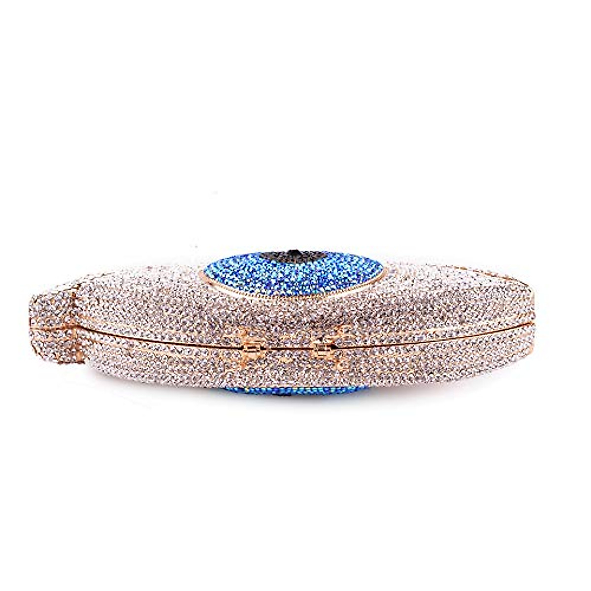 Flada Eye Shape Luxury Crystal Wedding Purses Women Handbags Clutch Evening Bag Silver