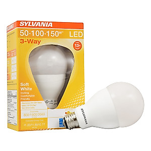 SYLVANIA A21 LED Light Bulb, 3 Way, 50W/ 100W/ 150W, 13 Year, Non-Dimmable, Up to 2600 Lumens, 2700K, Soft White - 1 Pack (79713)