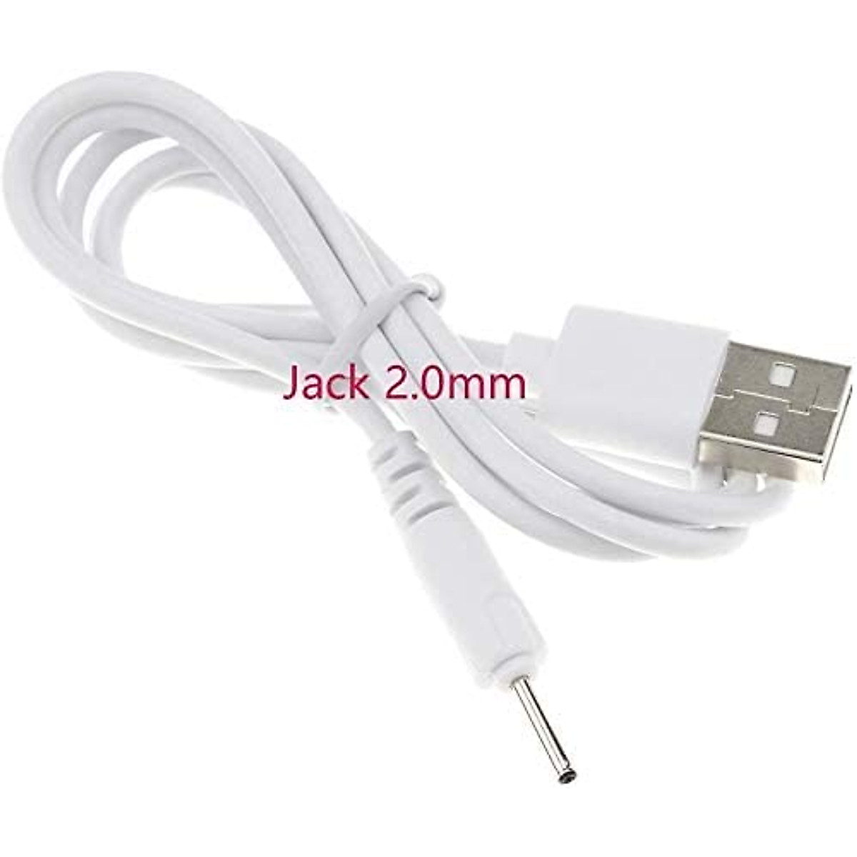 TenCloud DC 2.0mm Jack Charger Port 100CM USB Charge Replacement Power Cable Compatible with Beats Solo HD505 Headphones NOT for Dr. Dre Powerbeats3 (White)