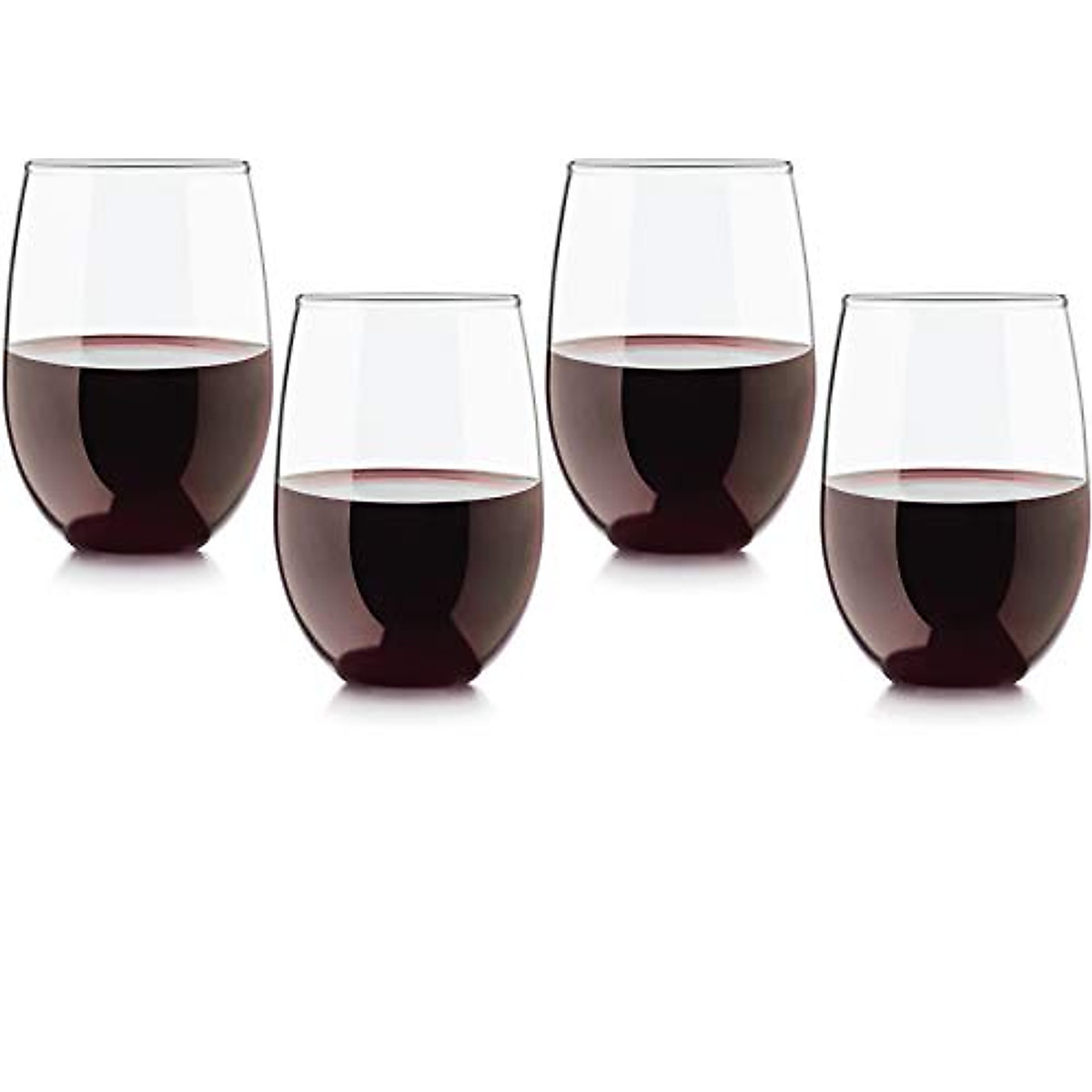 Circleware Stemless Wine Glasses Limited Edition Set of 4, 4 Count (Pack of 1), Clear