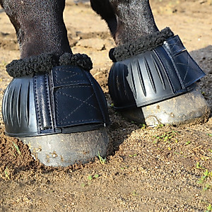 Professional's Choice Fleece Rear Open Rubber Boots | Hook & Loop Closure | Sold in Pairs | X-Large Black