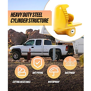 Zlirfy Trailer Lock Kit,Tow Hitch Lock,Trailer Hitch Lock Set,Fit 1-7/8",2",and 2-5/16" Couplers,Boat Camper Accessories for Travel Trailers,Universal Trailer Locks Ball Hitch