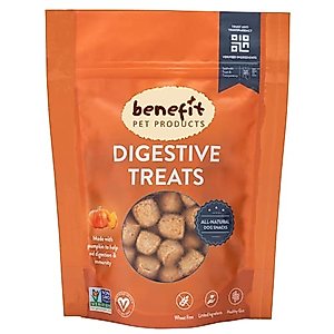 Benefit Biscuits, All Natural Dog Treats, Certified Vegan, Non GMO, Wheat Free, Healthy Dog Biscuits, Made in USA (Pumpkin, Large Bag (1lb))