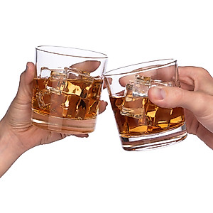 Whiskey Glasses Set of 4 Simple Design | Bar Glasses | Old Fashioned Tumblers | Lowball Glasses | Rocks Glasses | 12 OZ Drinking Glass