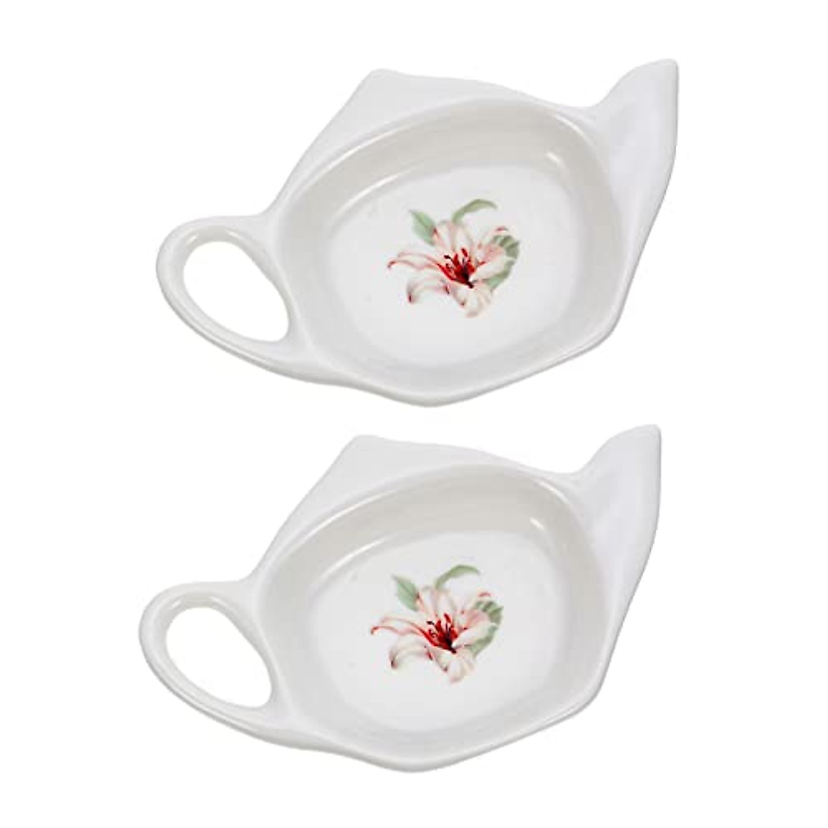 KICHOUSE 2pcs Tea Bag Saucer Ring Tray for Jewelry Keychain Holder Condiment Holder Tea Bag Holder for Cup Tea Bag Storage Tray Appetizer Plates Small Teabag Coasters Tea Coasters Container