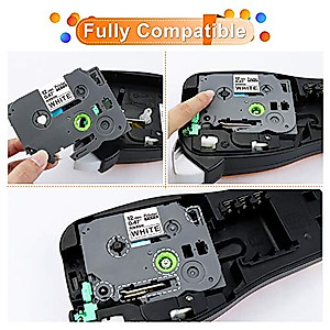 Pristar PS100E Label Maker with 5-Pack Replacement for Brother TZe-R231 TZe-R234 TZe-RE34 TZe-RN34 TZe-RW34 TZe Satin Ribbon Tapes 12mm x 4m, Multiple Line Labeling, Home Office Industrial Label Machi