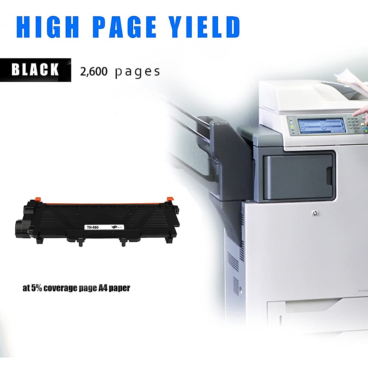 ICOMJET 4Pack Compatible Toner Cartridge Replacement for Brother TN660 TN630 use for Brother DCP-L2540DW HL-L2340DW HL-L2300D HL-L2380DW HL-2320D MFC-L2700DW MFC-L2680W MFC-L2740DW (Black)