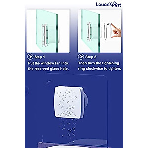 LouanXpert 4 Inch Exhaust Fan, 76CFM Bathroom Wall Exhaust Fan, Kitchen Exhaust Fan with Anti-backflow Check Valve, 3.3Ft US Cord for Kitchen, Greenhouse, Garage