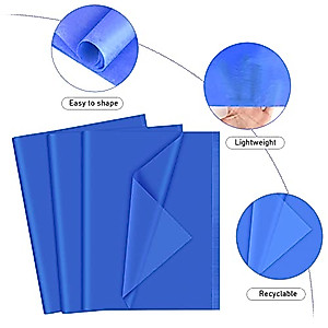 NEBURORA 120 Sheets Blue Tissue Paper 14 x 20 Inches Navy Blue Wrapping Tissue Paper Bulk Blue Wrap Paper Sheets for Gift Bags Packaging Floral Filler Crafts Birthday Baby Shower Wedding Decor(Blue)