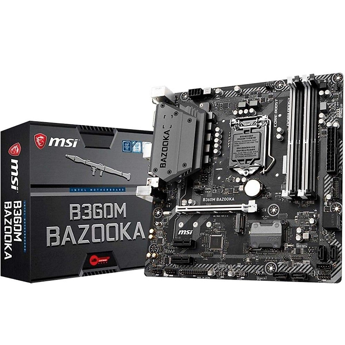 MSI Arsenal GAMING Intel Coffee Lake B360 LGA 1151 DDR4 Onboard Graphics CFX Micro ATX Motherboard (B360M BAZOOKA PLUS)