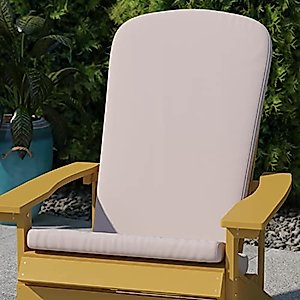 Flash Furniture Charlestown Set of 2 All Weather Indoor/Outdoor High Back Adirondack Chair, Patio Furniture Replacement Cushions, Cream