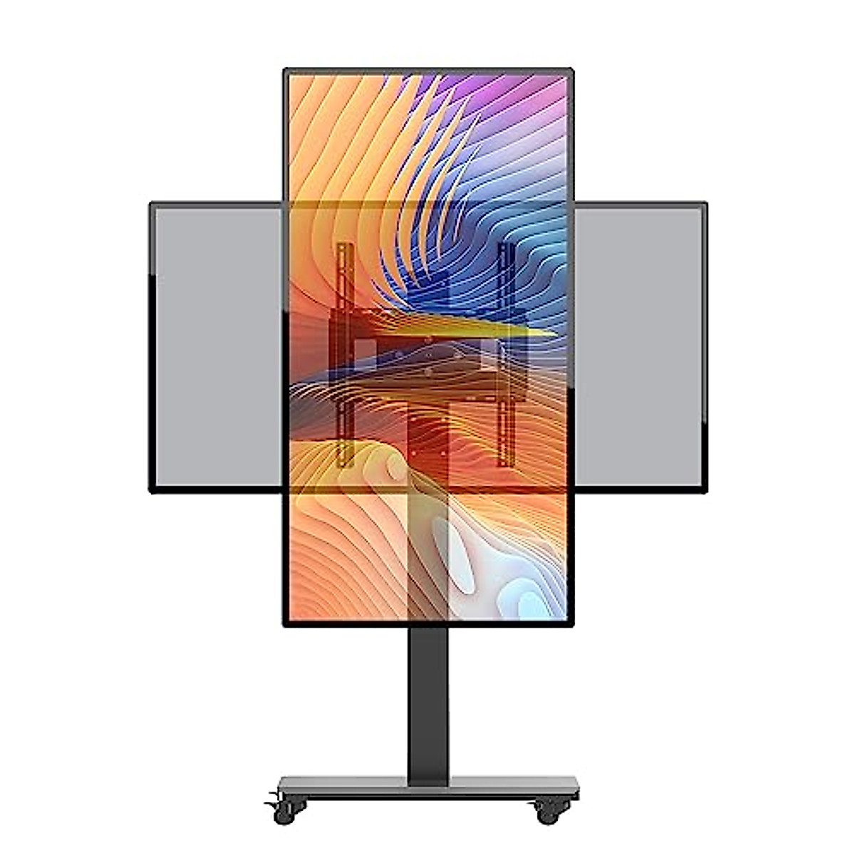 suptek Rotating Mobile TV Cart for 26-55 inch TV Holds up to 110lbs, Heavy-Duty Floor Stand Base for Live Stream Video Conferencing Tiktok YouTube Zoom(XZ-05)