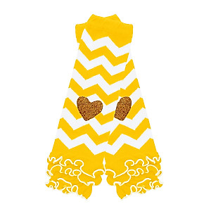 Baby Girls Half 1st 2nd Birthday Cake Smash Outfits One Year Princess Party Short Sleeve Romper Bodysuit + Tulle Tutu Skirt + Sequin Bowknot Headband + Stripes Leg Warmer Clothes Set 4PCS Yellow 1ST