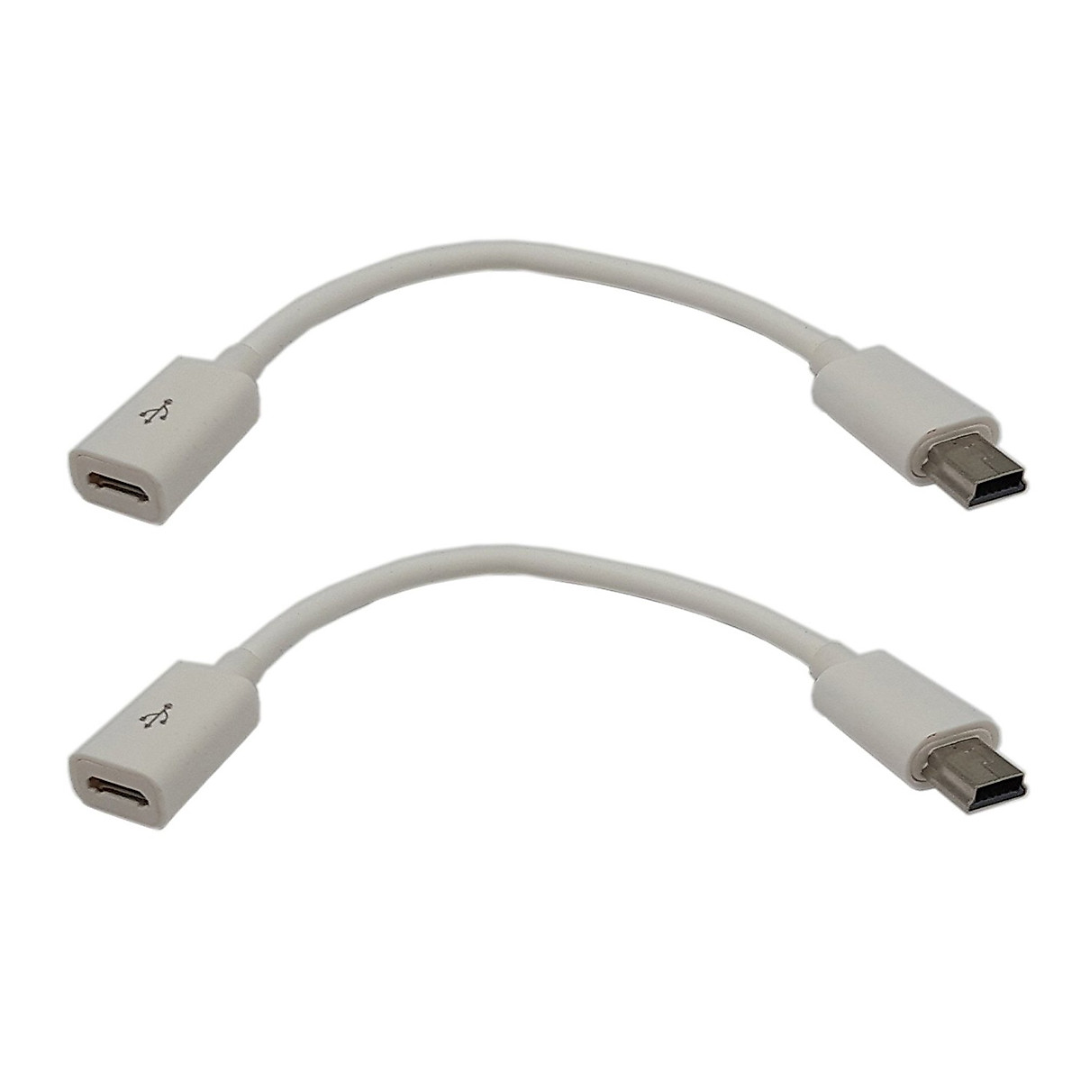 zdyCGTime Micro USB to Mini USB Extension Cable Micro USB Female to Mini USB Male Charging & Sync Adapter Cable Cord(2 Pack White