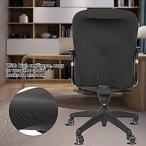 Tgoon Computer Chair Cover, Fabric Chair Washable Office Chair Cover High Resilience Comfortable for Computer Chairs.(Black)