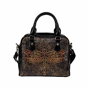 D-Story Mandala Dragonfly Handbags for women Fashion Handbags Wallet Tote Bag Shoulder Bag Top Handle Satchel Purse