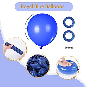 60Pack Royal Blue Balloons, 12inch Dark Blue Party Balloons Helium Quality Latex Ballons for Birthday Graduation Baby Shower Baseball Wedding Nautical Party Decorations (2 Blue Ribbons)