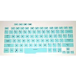 BingoBuy US Layout Keyboard Protector Cover Skin Compatible with Asus ROG Zephyrus G14 GA401 GA401IV GA401IH GA401QM GA401IU with BingoBuy Card Case (Tiffany Blue)