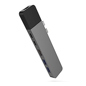 Hyper - HyperDrive NET 6-in-2 Hub for USB-C for MacBook Pro/Air - HDMI 4K60Hz HDR, USB-C 40Gbps 100W PD, USB-C 5Gbps 60W PD, 2 x USB-A 3.0, Gigabit Ethernet - Space Gray