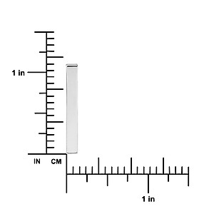 Sterling Silver Plain Vertical Bar Pendant Necklace, 18"