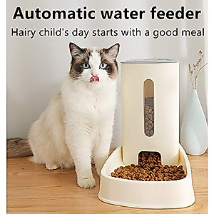 ZZK 3.8L Pet Automatic Feeder Animal Water Dispenser, Used for Cats and Dogs Drinking Water and Feeding Bowl Large-Capacity Consumables,C