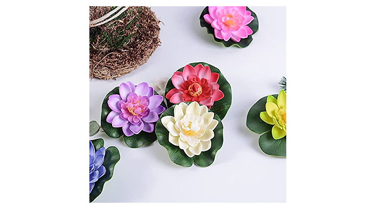 Floating Lotus Pads for Pool & Garden Decor - 12 Pcs