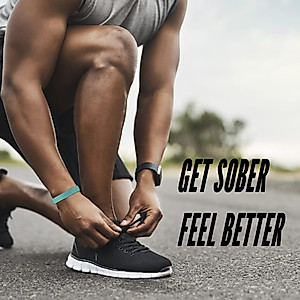 FLUXPRDX Viceband (1 bracelet) - Sobriety Gifts for Women and Men - Wearable Sober Coin Chip - Silicone Goal Progression Bracelet for Mental Health (Teal - 1 month+)