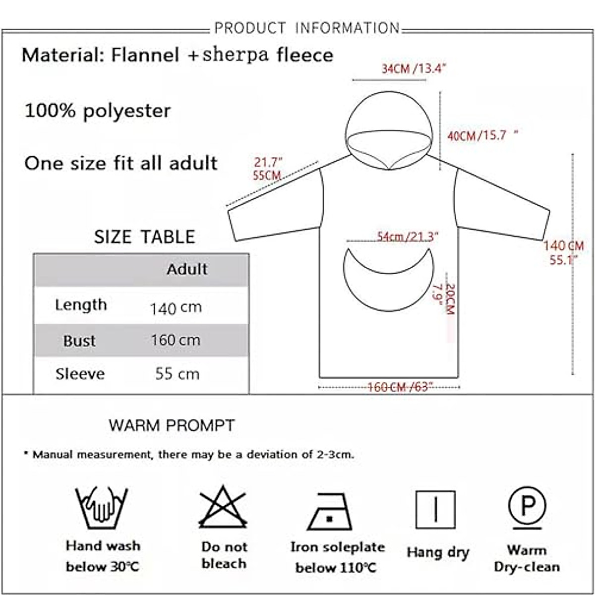 Queenshin Polar Bear Wearable Blanket Hoodie, Extra Long Oversized Sherpa Comfy Sweatshirt Robe for Adults Women Men, Warm Cozy Animal Hooded Body Blanket