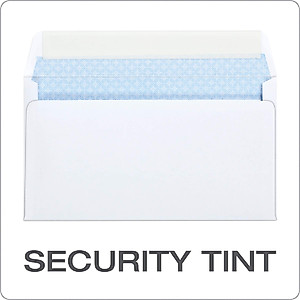 Quality Park #6 3/4 Self-Seal Security Envelopes, Security Tint and Pattern, Redi-Strip Closure, 24-lb White Wove, 3-5/8 x 6-1/2, 100/Box (QUA10417)
