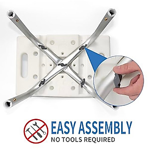 DEZOON Shower Chair for Elderly-with Shower Handle-Shower Seat for Inside Shower Tool-Free Shower Stool Small with 6 Adjustable Heights Bathtub Chairs for Disabled,Seniors