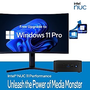 Intel NUC 11 NUC11PAHi5 Panther Canyon Mini Computer 11th Gen Core i5-1135G7, 4 Cores, 8 Threads, 8MB Smart Cache, Iris Xe Graphics, 0GB RAM, 0GB SSD, No OS, Barebone